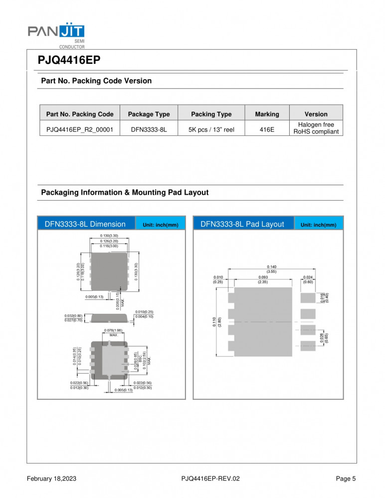 PJQ4416EP datasheet page 5