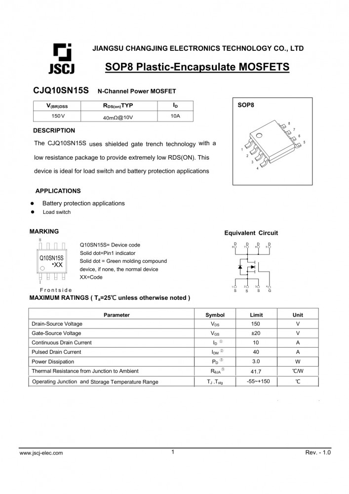 CJQ10SN15S datasheet page 1