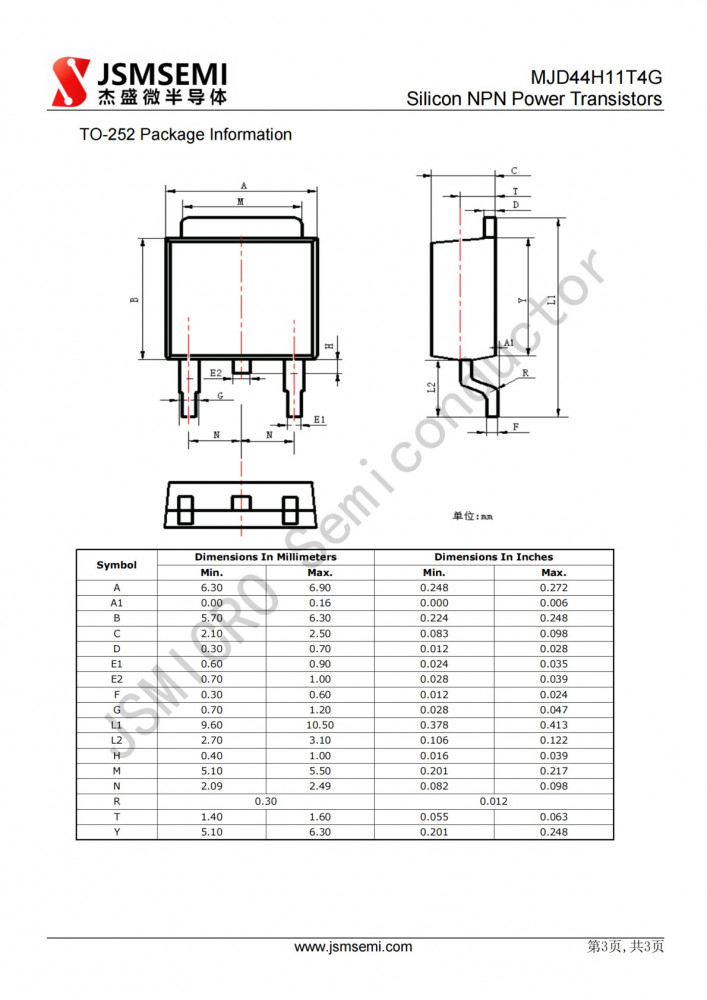 MJD44H11T4G technical document page 3