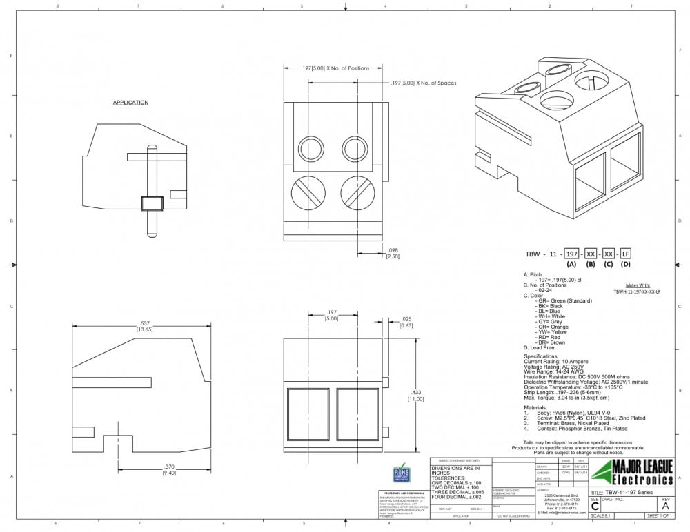 TBW-11-197-08-GR-LF technical drawing and specification page