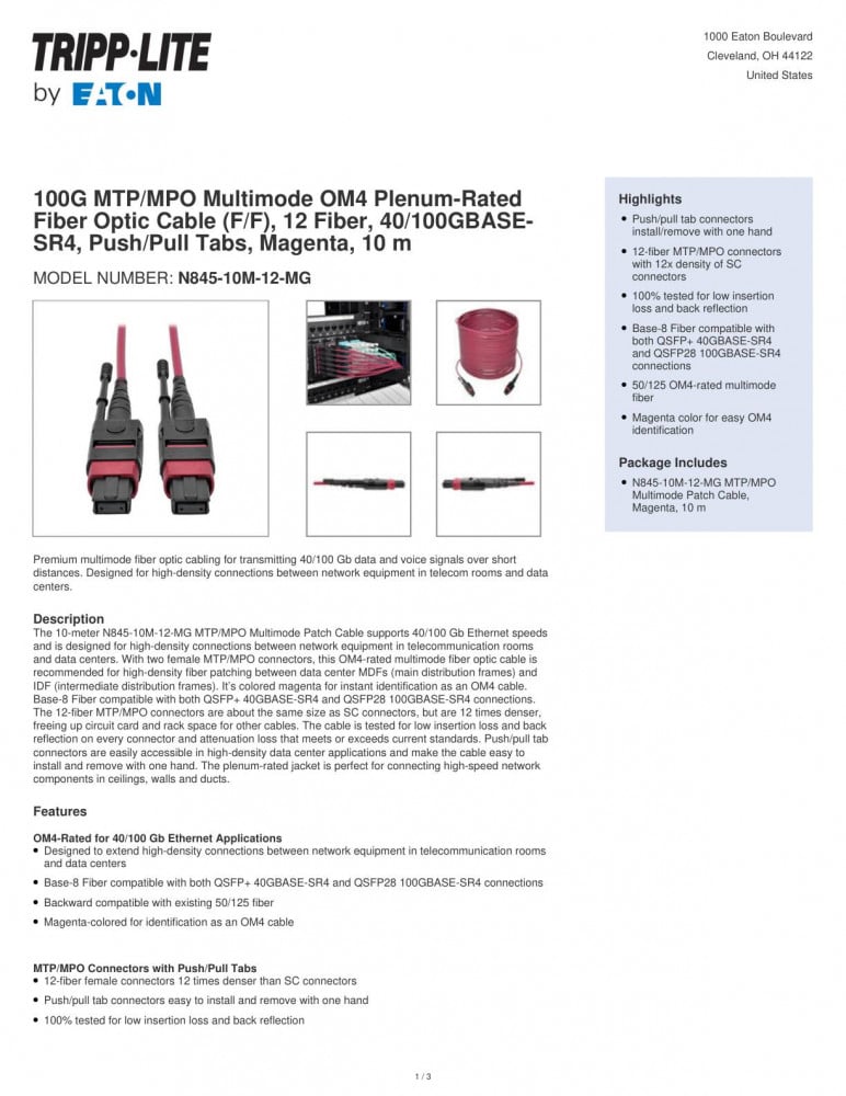 N845-10M-12-MG technical document page 1