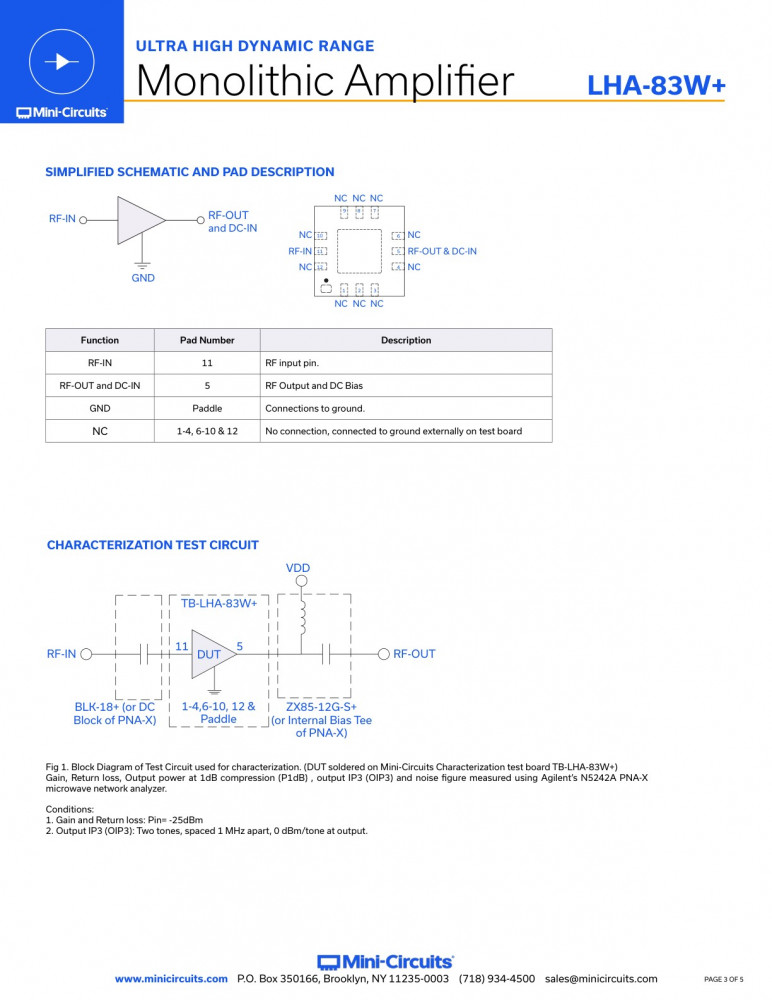 LHA-83W+ datasheet page 3