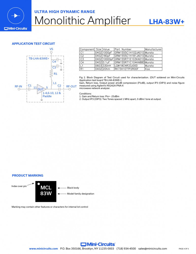 LHA-83W+ datasheet page 4