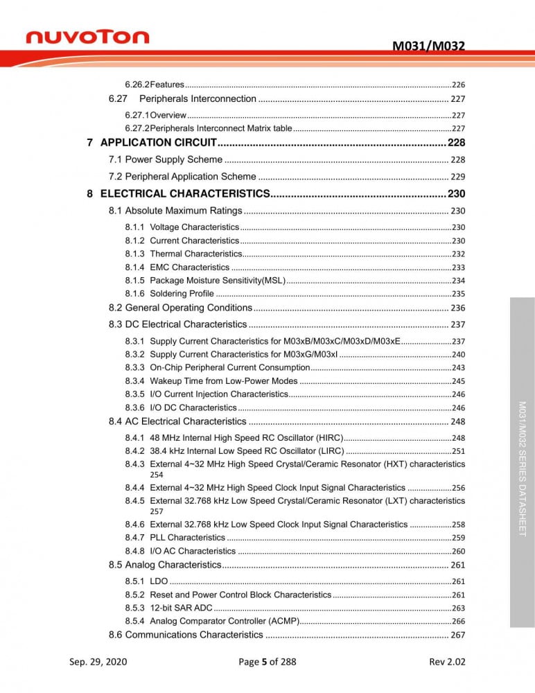 M031 M032 datasheet page 5