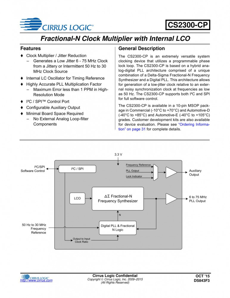 CS2300CP-CZZR datasheet page 1