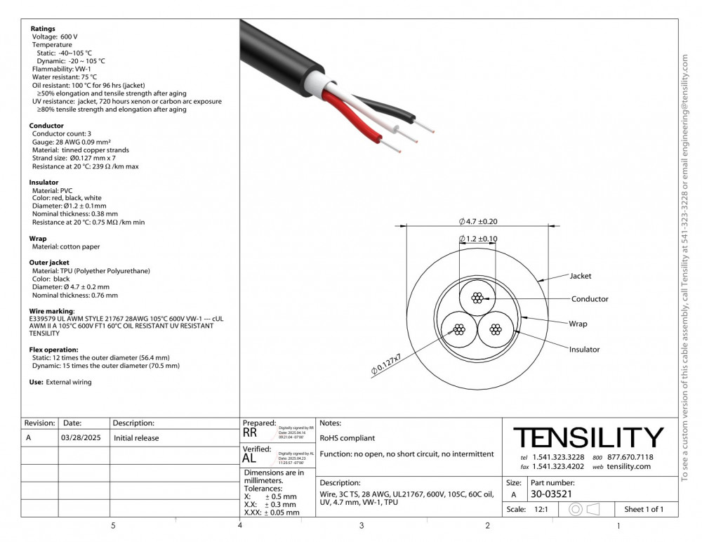 30-03521 cable product drawing