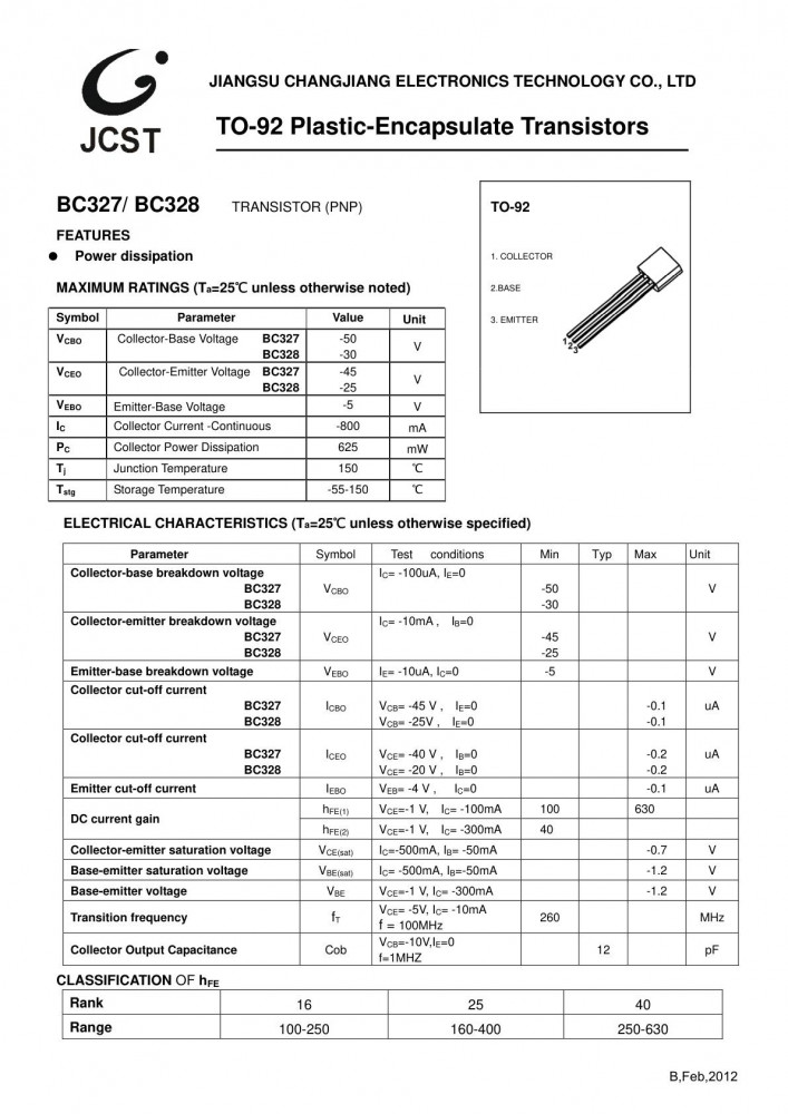 BC327 BC328 datasheet page 1