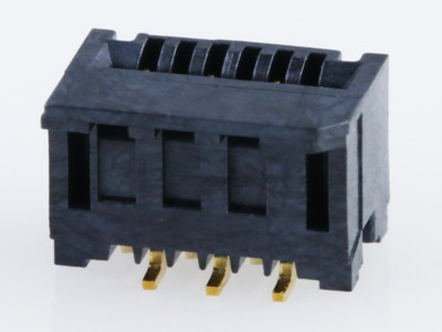 Easy-On FFC/FPC Connector, 0.50mm Pitch, Surface Mount, Vertical, Non-ZIF, Standard Footprint, Gold Plating, Black, 6 Circuits for sale