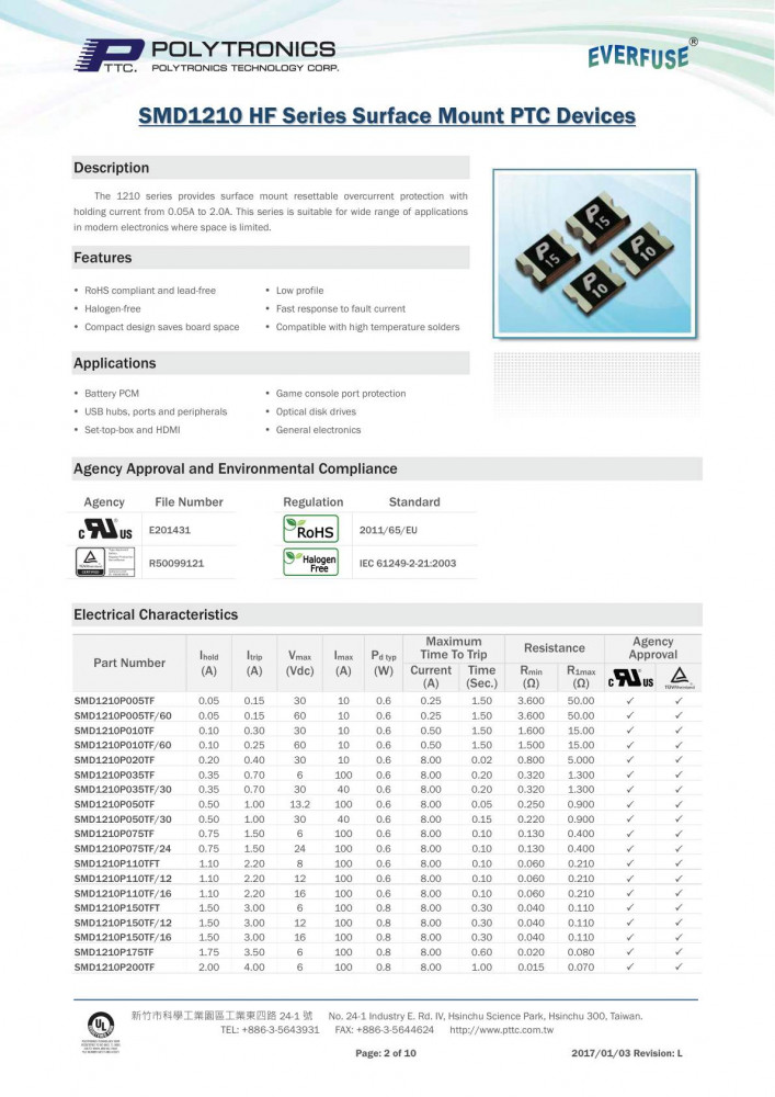 SMD1210P150TF datasheet page 2