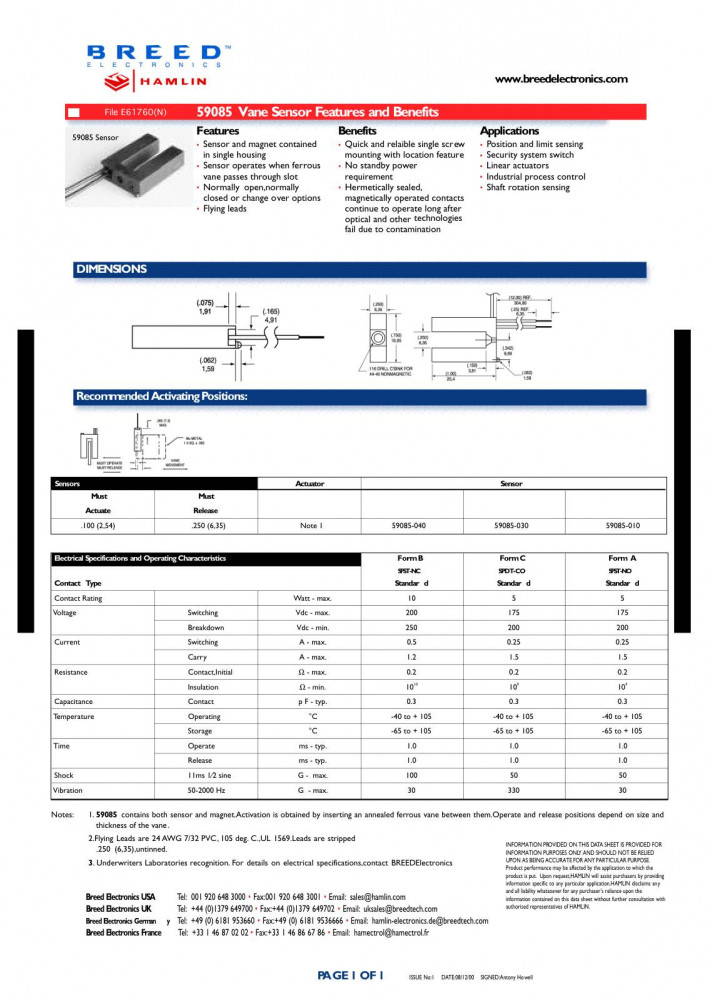 59085 vane sensor technical document