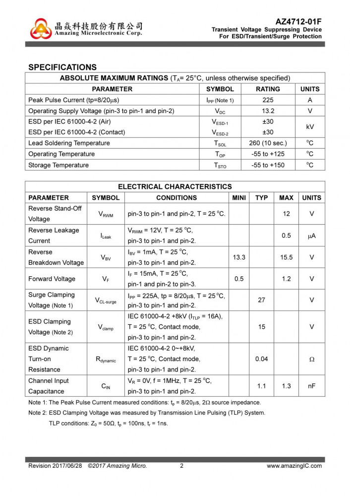 AZ4712-01F technical document page 2