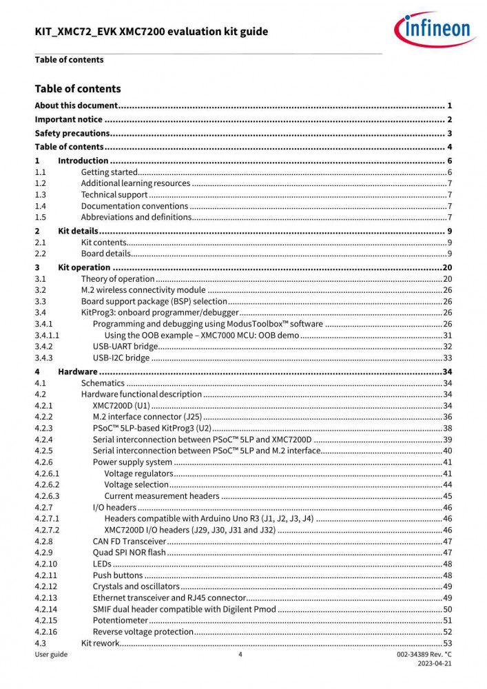 KIT_XMC72_EVK guide page 4
