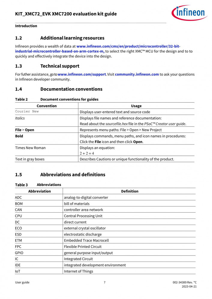 KIT_XMC72_EVK guide page 7