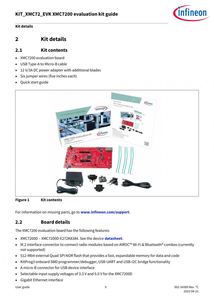 KIT_XMC72_EVK guide page 9