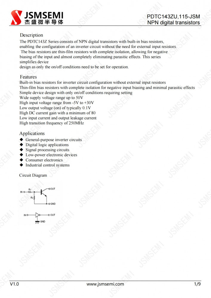 PDTC143ZU,115-JSM datasheet page 1