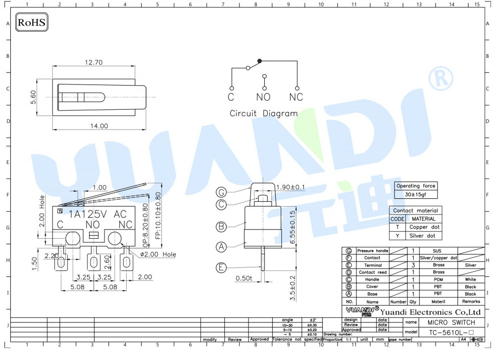 TC-5610L-T technical document page