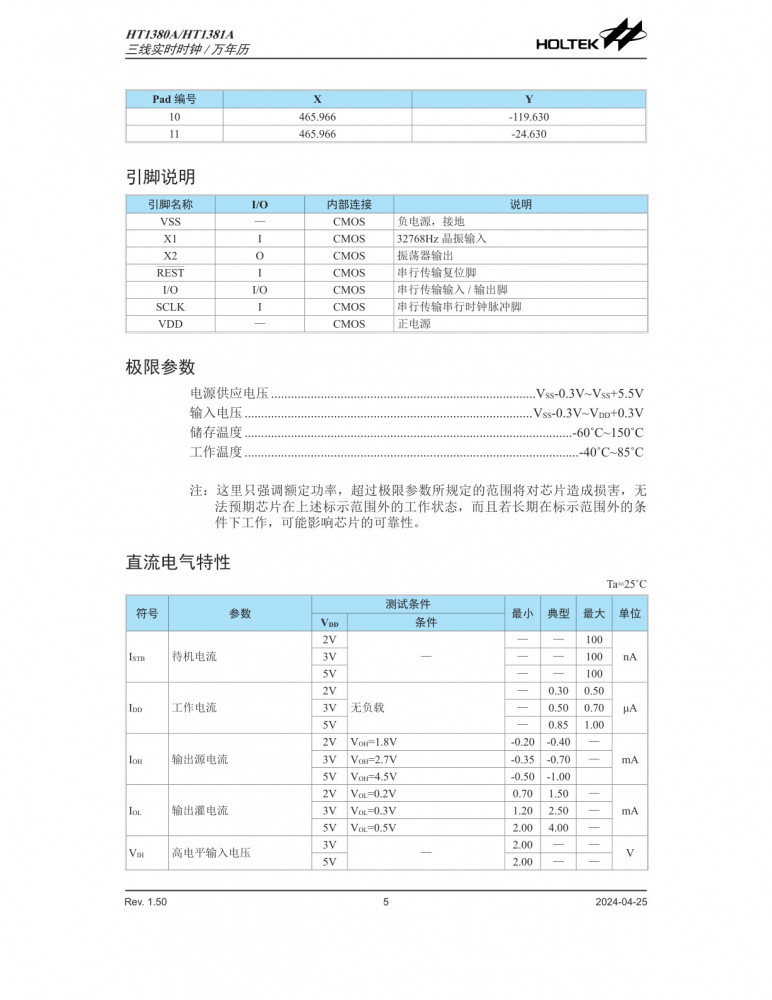 HT1381A datasheet page 5