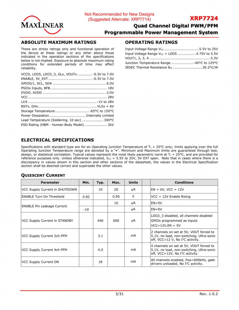 XRP7724 datasheet page 3