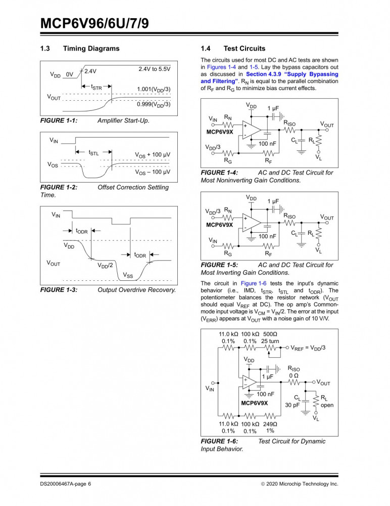 MCP6V97 technical document preview, page 6