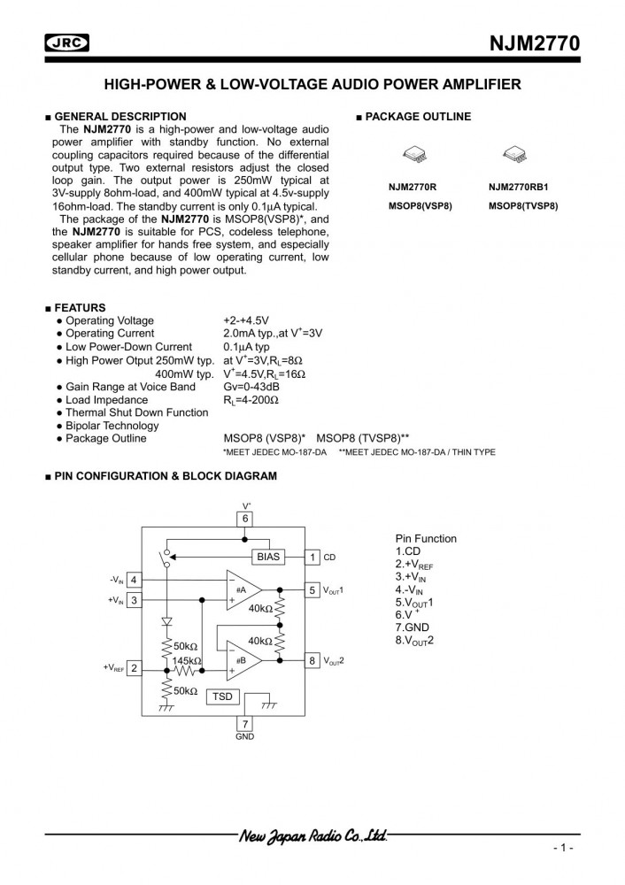 NJM2770 technical document page 1