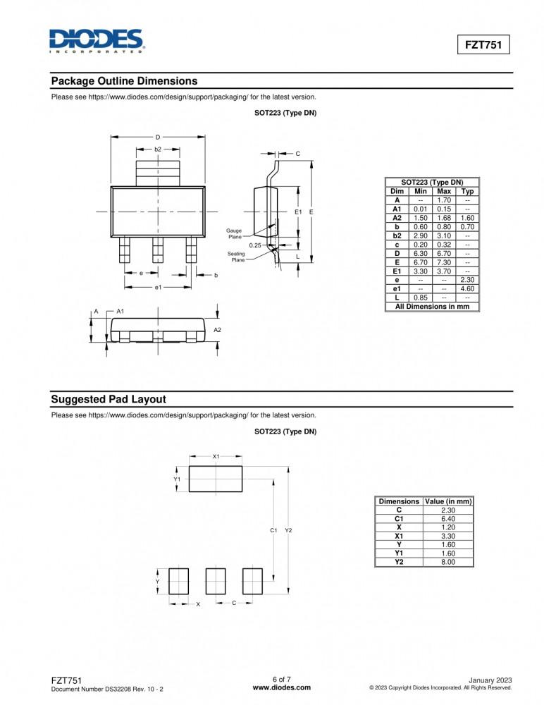 FZT751TA datasheet page 6