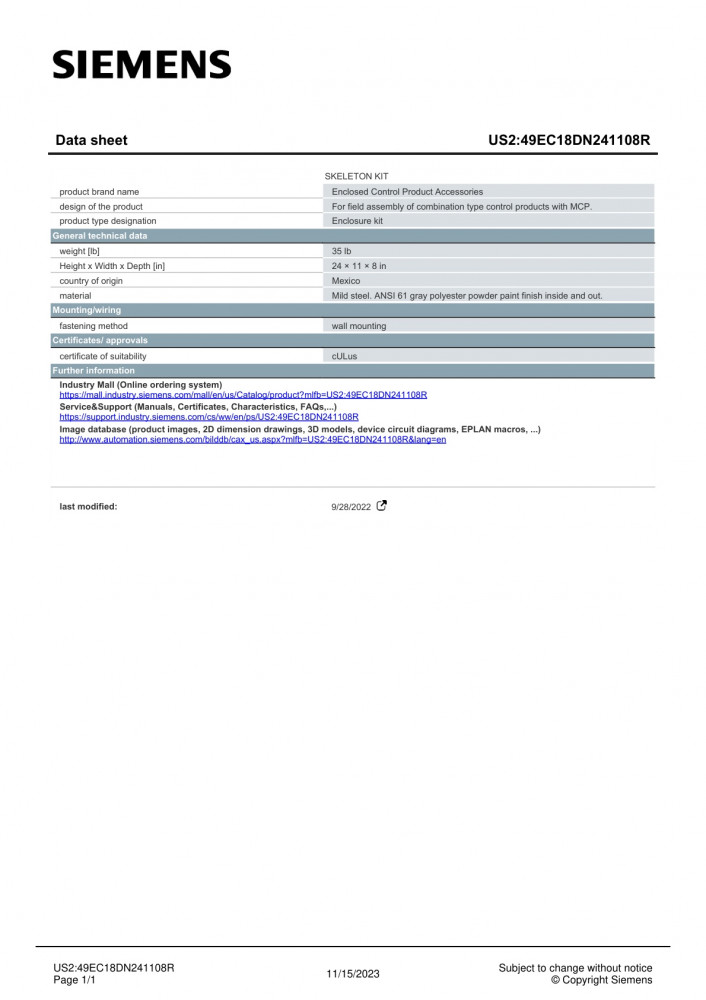 49EC18DN241108R technical document preview