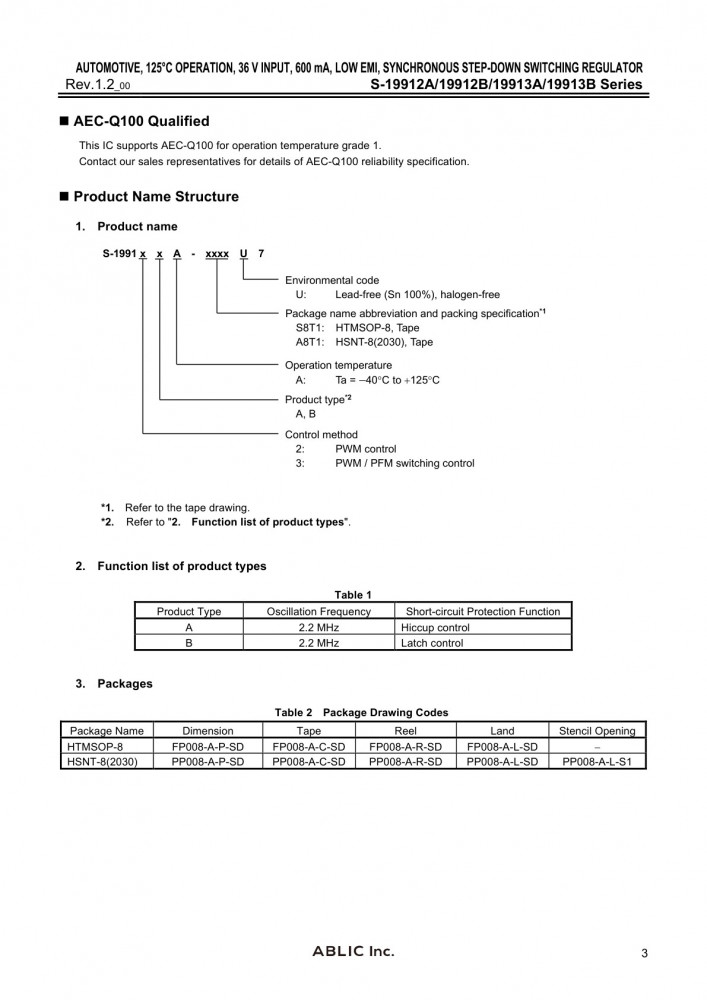 S-19912A/B datasheet page 3