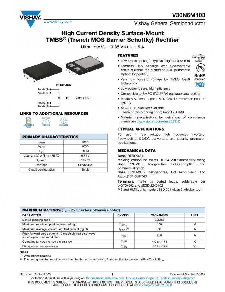 V30N6M103 datasheet page 1