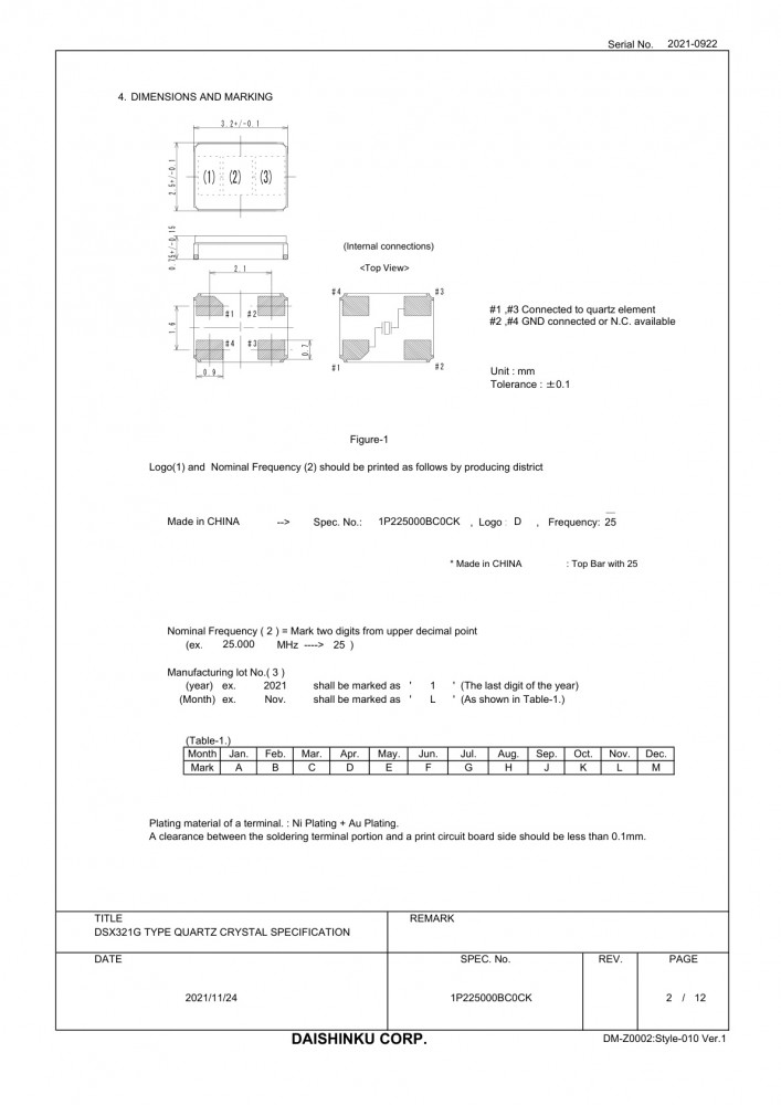KDS DSX321G specification page 3