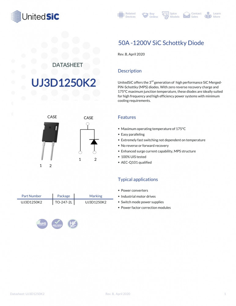 UJ3D1250K2 datasheet page 1