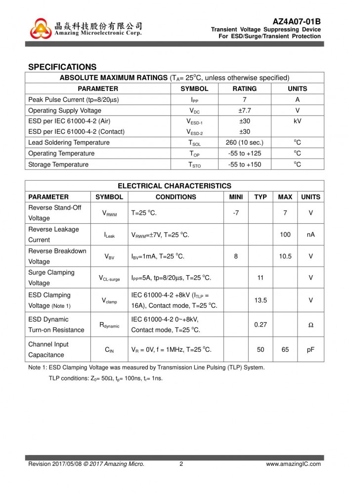 AZ4A07-01B datasheet page 2