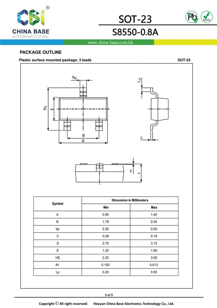 CBI S8550 datasheet page 3
