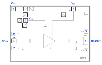 Die Low Noise Amplifier, 400 - 8000 MHz, 50Ω