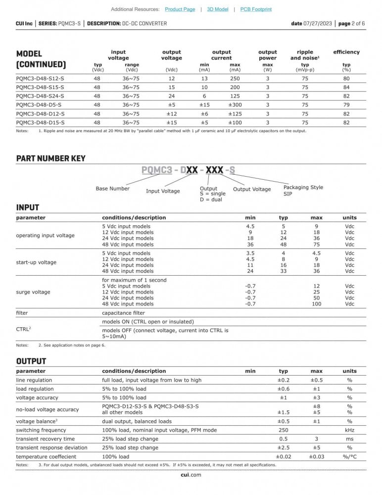 CUI PQMC3-S datasheet page 2