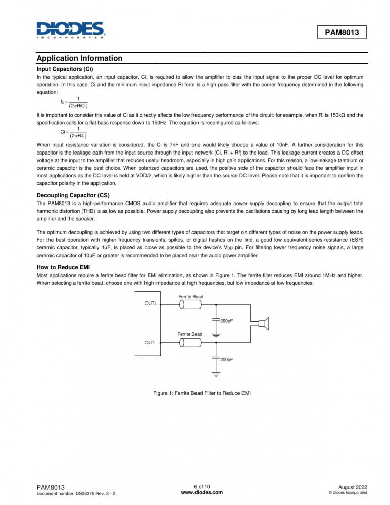 PAM8013 datasheet page 6