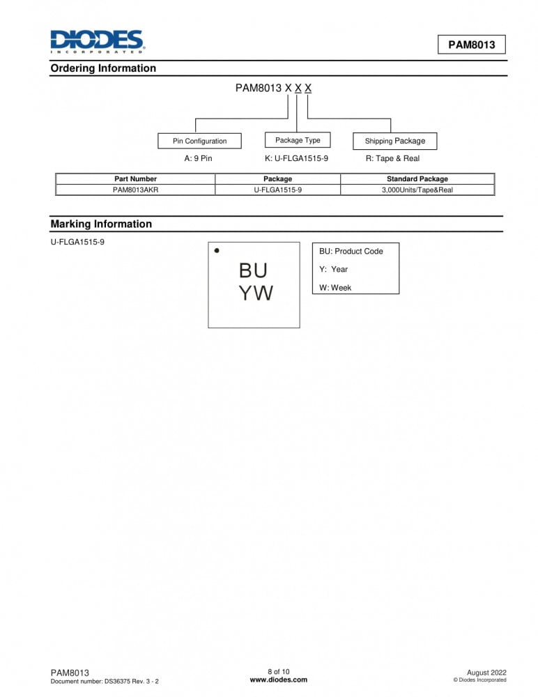 PAM8013 datasheet page 8
