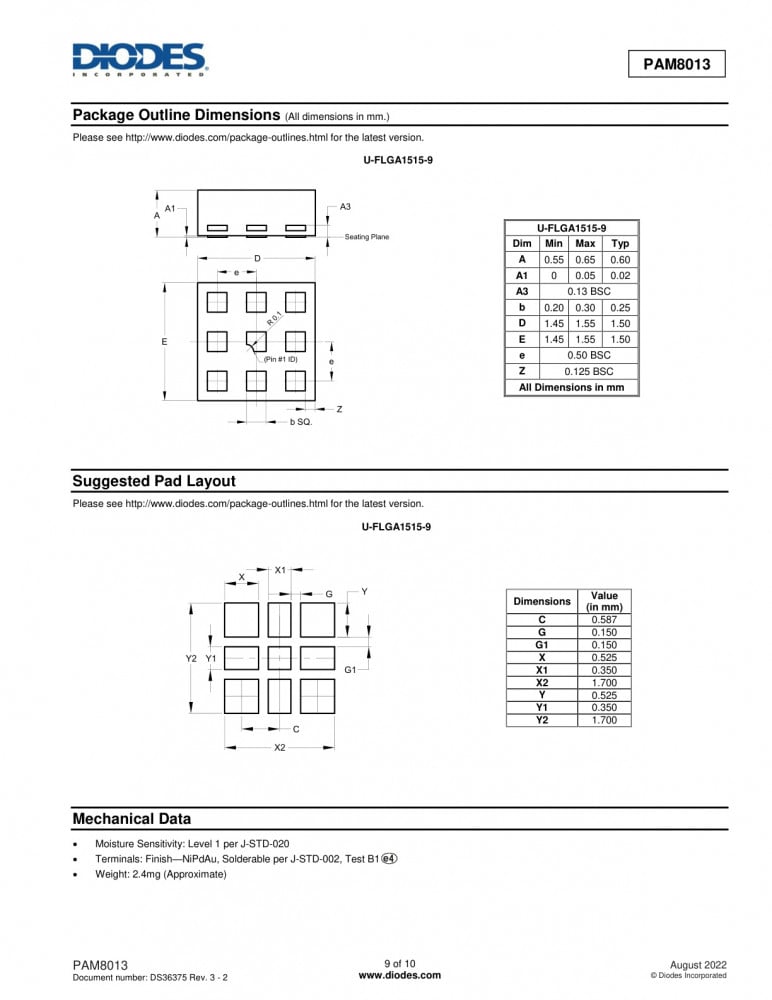 PAM8013 datasheet page 9