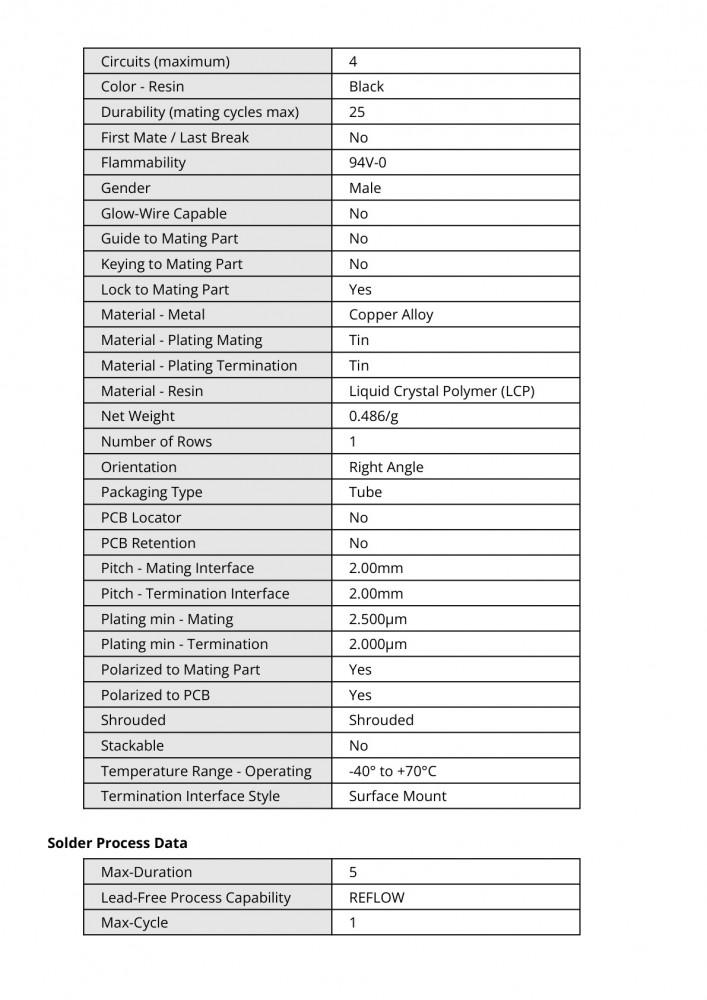 MOLEX Milli-Grid product specification page 3