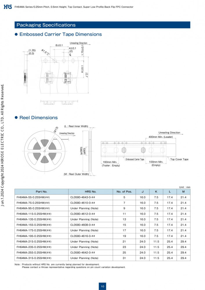 HRS FH64MA series datasheet page 10