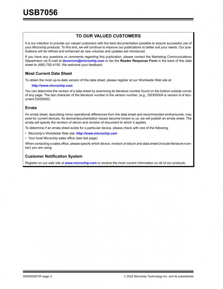 USB7056 technical document preview, page 2
