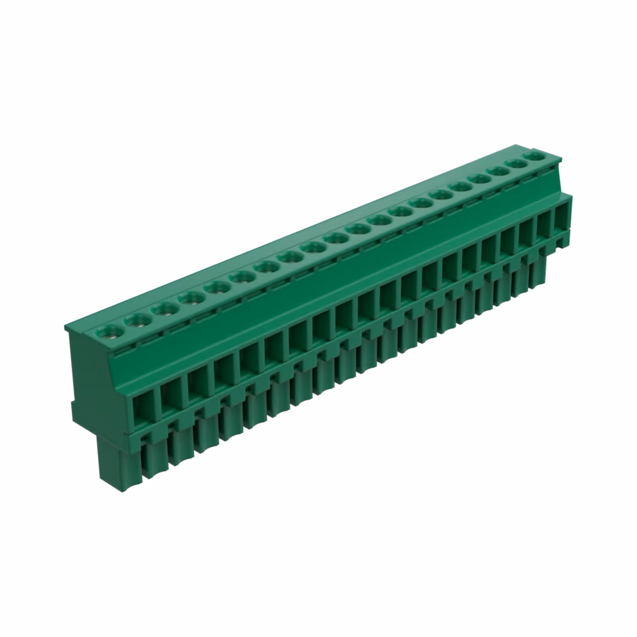 3.81mm Pitch Eurostyle Vertical Plug, with Standard Imprinting, Rear Wire Entry, Green Housing, Gold (Au) Plated, 20 Circuits for sale