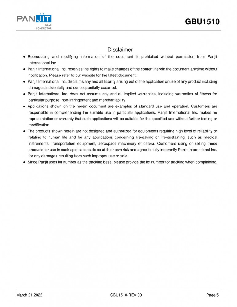 GBU1510 datasheet page 5