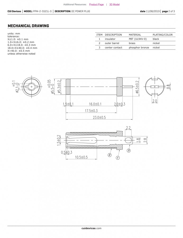 PPM-2-5521L-S technical document page 2