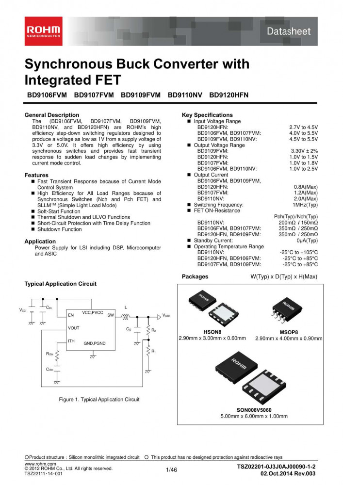 BD9109FVM-TR datasheet page 1