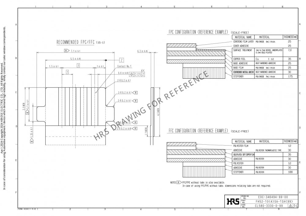 HRS FH52-10(4)SA-1SH(99) drawing page 2