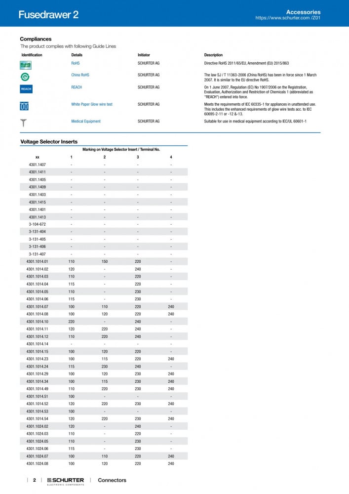 SCHURTER 4301.1403 technical document page 2