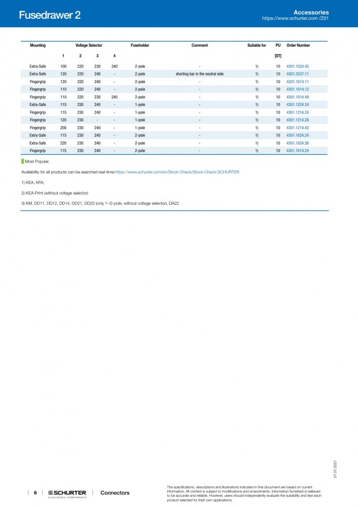 SCHURTER 4301.1403 technical document page 6