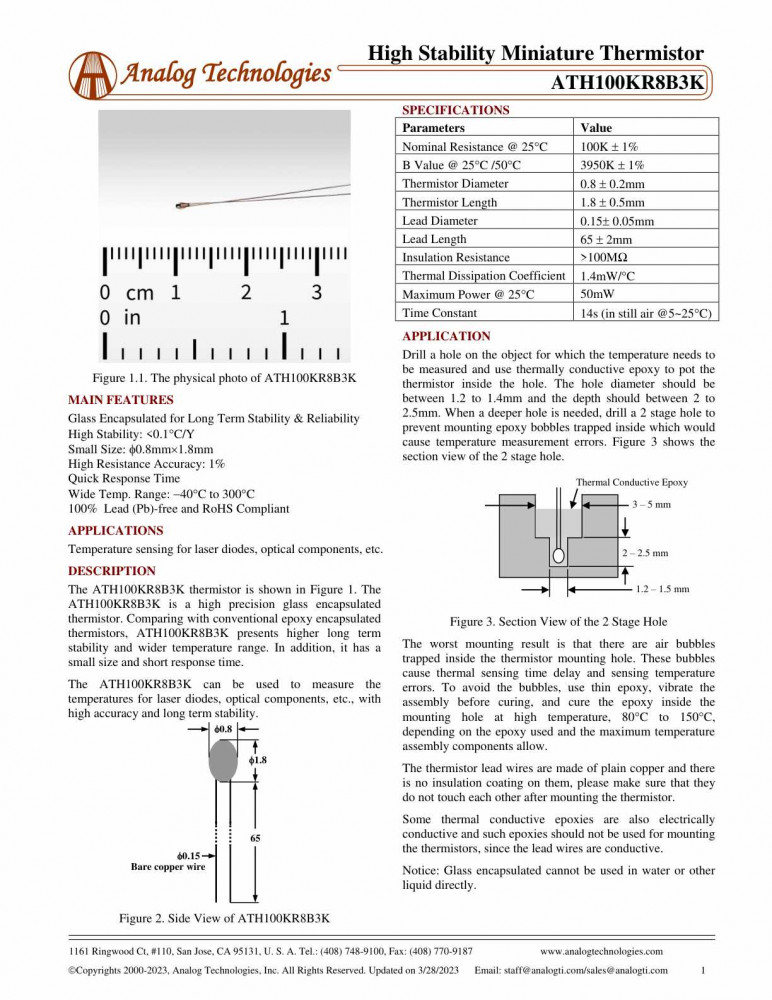 ATH100KR8B3K datasheet page 1