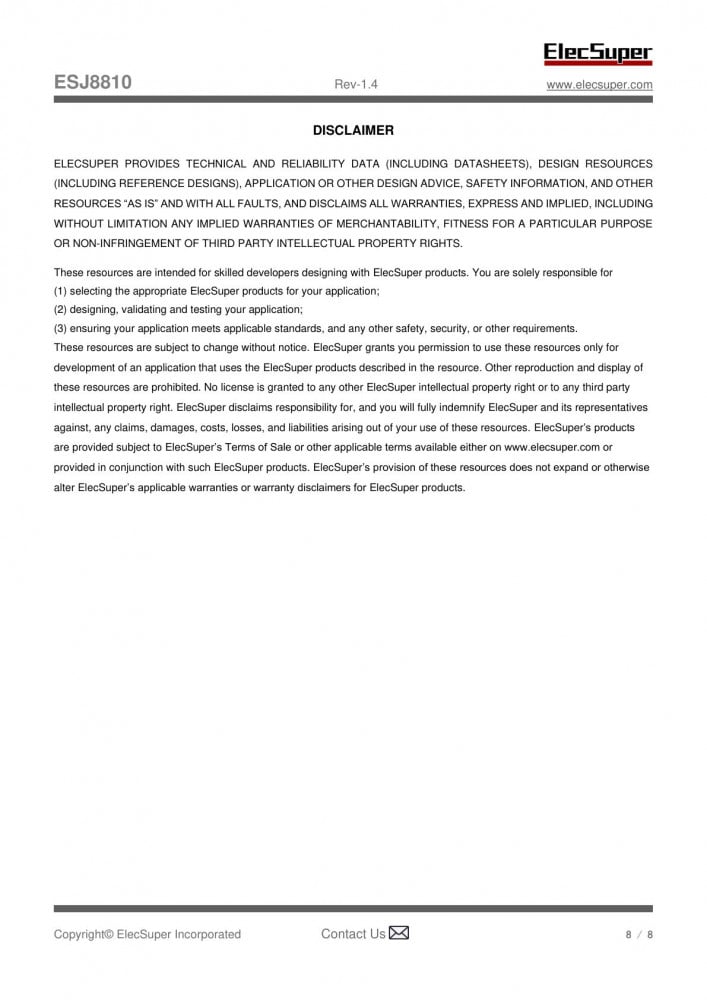 ESJ8810 datasheet page 8