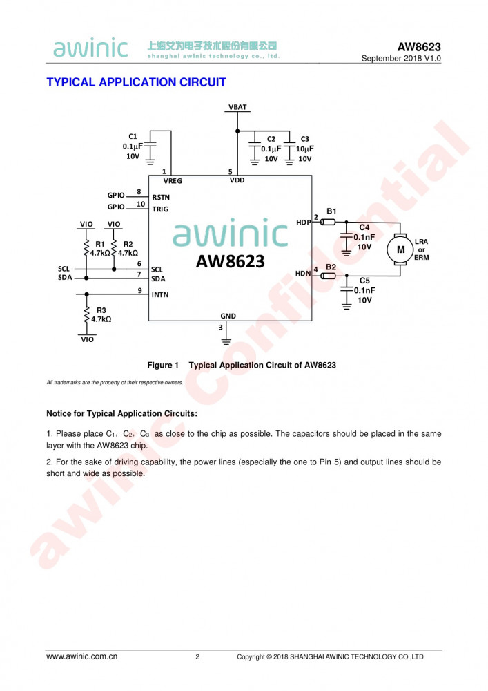 AW8623DNR datasheet page 2